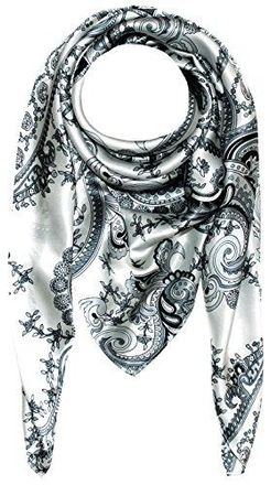 Lorenzo Cana Foulard pour la femme - écharpe à la mode de 100% soie pour le printemps et l´été avec les mesures de 100 x 100 cm - soyeux, élégant et très coloré - 