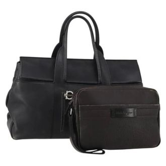Ferragamo Pre-owned Cuir sacs-main - Femme - Pre-owned - Noir - Taille: ONE Size