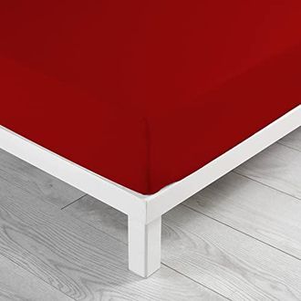 Douceur d'Intérieur Drap Housse (180 x 200 cm) Lina Bourgogne, 100% Coton