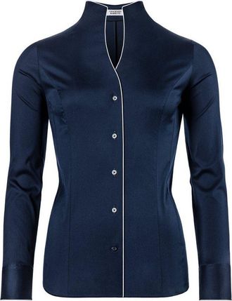 Vincenzo Boretti Klassische Bluse tailliert stretch Kelchkragen