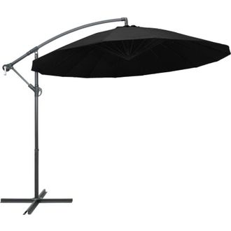 vidaXL Parasol suspendu avec poteau noir 3 m Vidaxl