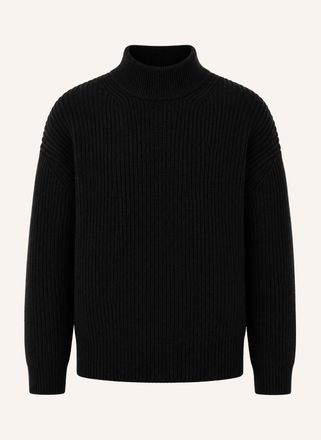 Kiefermann Kiefermann Kiefermann Rippstrickpullover Aus Merinowolle Mit Mock Neck Emilian schwarz