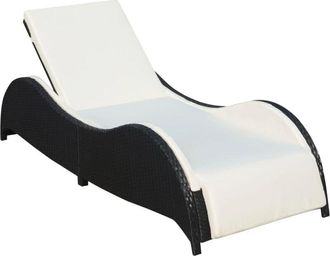 vidaXL Vidaxl - Sonnenliege mit Polsterauflage Poly Rattan Schwarz