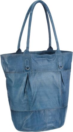 Pieces JOVIA Shop Leather Bag 17040717, Damen Henkeltaschen, Blau (Stone Blue C-674003), 44x41x29 cm (B x H x T)
