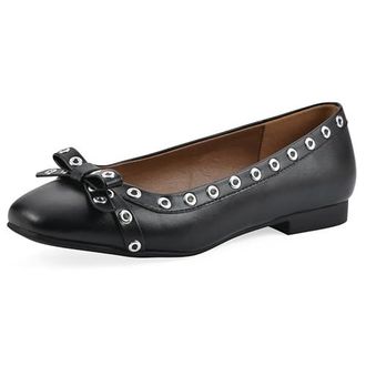 White Mountain White Mountain Femme Bodhi Ballerines, Noir Lisse, 38.5 EU Large