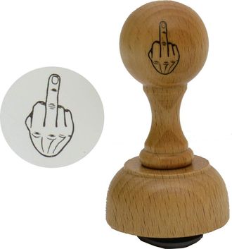 Charm Foot Mittelfinger Holzstempel