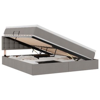 vidaXL Letto Con Contenitore Led E Materasso Tortora 160 X 200 Cm Vidaxl