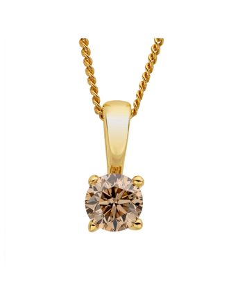 Orolino Anh&auml;nger mit Kette 585/- Gelbgold 1 Brill. 0,25 ct. braun