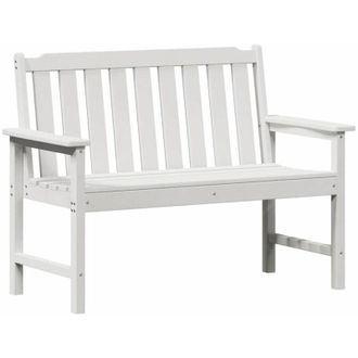vidaXL Gartenbank mit Kissen Wei&szlig; 120 x 59 x 88cm Plastik Vidaxl