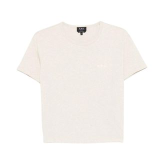 A.P.C. A.p.c., Femme, Tops, Beige, Taille: 40 FR Boxy Petit VPC T-shirt