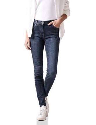 Cecil Damen B378099 Jeans Slim Fit, Mid Blue Wash, 30W x 28L
