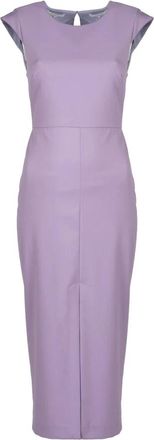 Patrizia Pepe Femme, Robes, Violet, Taille: 40 FR Robe Élégante avec Col Rond