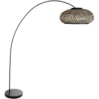 Steinhauer Mexlite - stehlampe - Solva - schwarz - bambus metall