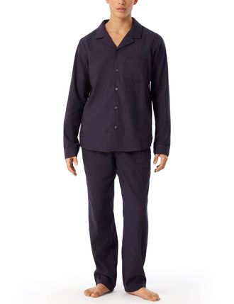 Schiesser Herren Pyjama Lang Pyjamaset, dunkelblau, 58