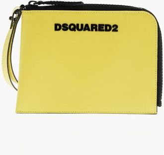 Dsquared2 Leather Wallet with Neck Strap size Unica