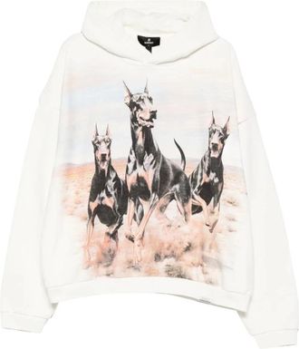 Represent Represent, Homme, Sweatshirts et sweats &agrave; capuche, Blanc, Taille: 2XL Dog Print Sweat &agrave; capuche