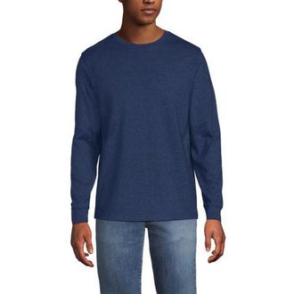 Lands End Super-T Langarm-Shirt, Classic Fit, Herren, Gr&ouml;&szlig;e:52-54 regular, Blau, Baumwolle, by Lands End