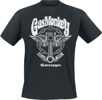 Gas Monkey Garage Big Piston Homme T-Shirt Manches Courtes Noir XL 100% Coton Regular/Coupe Standard