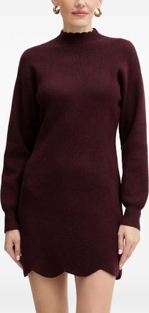 Twin-Set robe courte &agrave; bords festonn&eacute;s et col montant - Rouge