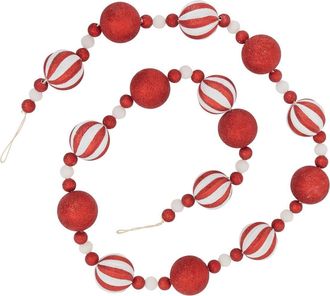 F&eacute;&eacute;ric Lights & Christmas Girlanden aus polystyrol Kugeln l.1,85 m rot und wei&szlig;