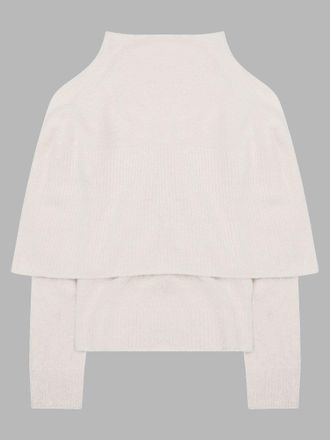 Alysi Merino Wool and Cashmere Cowl-Neck Sweater - White
