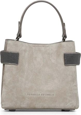 Brunello Cucinelli Femme, Sacs, Gris, Taille: ONE Size Small Top-Handle Essence Bag