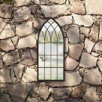 vidaXL vidaXL Gartenspiegel Schwarz 70x30 cm Eisen