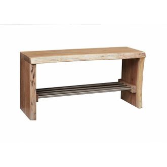 Massivmoebel24 Garderobenbank Akazie 81x30x40 natur lackiert pure acacia 716