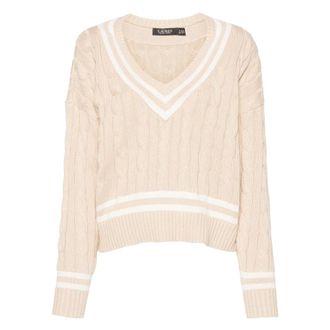Ralph Lauren Tedurph Langarm-Pullover - - Knitwear - Damen - Beige - XL