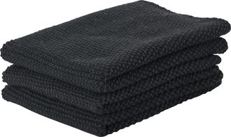 Zone Denmark Putzlappen aus 100% Baumwolle, 27 x 27 cm, 3er-Set, Schwarz