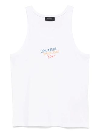 Dsquared2 débardeur à logo brodé - Blanc