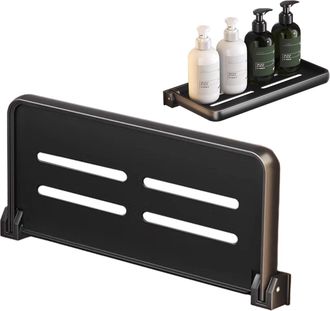 Generico Schwimmende Duschregale: Faltbares Wandregal f&uuml;r Shampoo, Gel, Flaschen, Aluminium-Plattform-Ablage, f&uuml;r Wohnmobil, Anh&auml;nger, kleines Badezimmer, Plat