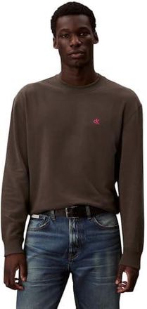 Calvin Klein Ls EU 350terry Monogram CN Swtsh Lv04rc296g Sweatshirts, Grey(Beluga), XL Homme