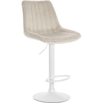Clp Tabouret de cr&egrave;me de velours toni, wei&szlig;