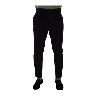 Dolce & Gabbana Homme, Pantalons, Noir, Taille: M Magnifique Pantalon Slim en Velours C&ocirc;tel&eacute;