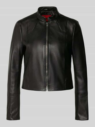 HUGO BOSS Regular Fit Lederjacke mit verk&uuml;rzter Passform Modell LASARI