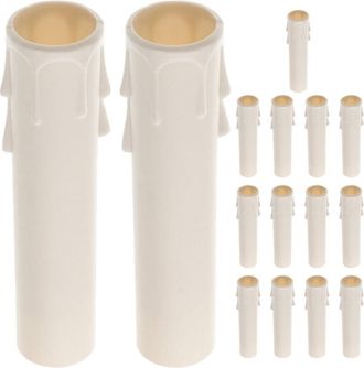 BESPORTBLE MUSISALY 15 Stück Teiliges Kunststoff kerzenhülsen mit Tropfenform Elegante Tropfenschutz Sleeves für Kronleuchter Kerzen Vielseitig Einsetzbar für Ho