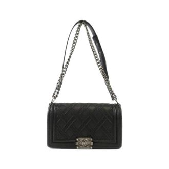 Chanel Pre-owned Boy Lamb Shoulder Bag - - Pre-owned - Damen - Schwarzk - ONE SIZE