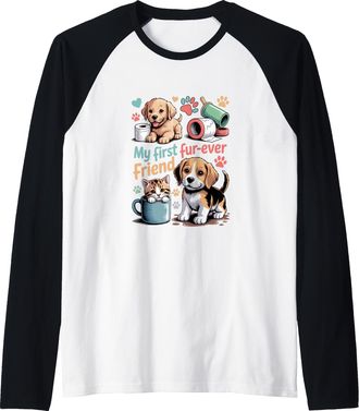 Mapanoli Design S&uuml;&szlig;es Welpenbild My First Fur Ever Friend Raglan