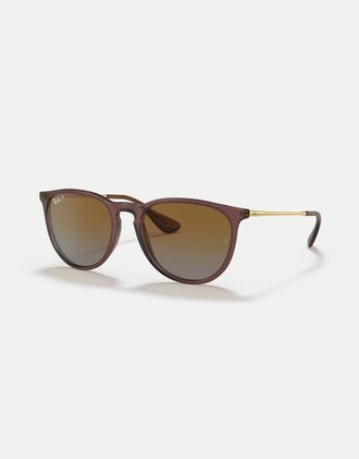 Ray-Ban Erika Phantos - Lunettes de soleil &agrave; verres marron polaris&eacute;s - Marron fonc&eacute; transparent