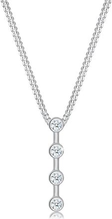 Elli Halsketten - Halskette Basic Stab Geo Kreis Diamant (0.06 ct.) - Gr. unisize - in Silber - für Damen