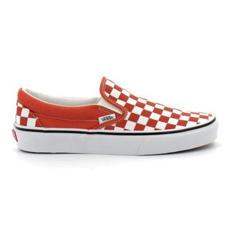 Vans Classic Slip-On Checkerboard - Femme - Chaussures - Rouge - Taille: 39 EU