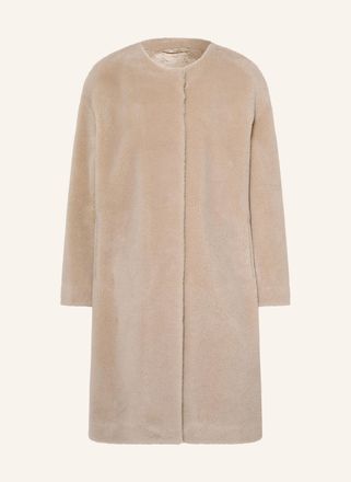 Herno Herno Teddyfell-Mantel beige