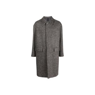 Hev&ograve; Homme, Manteaux, Gris, Taille: XL Manteaux &agrave; simple boutonnage