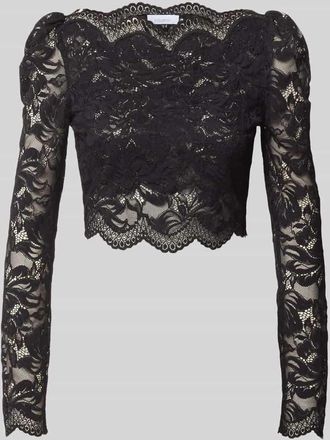 Paco Rabanne Cropped Langarmbluse aus Spitze