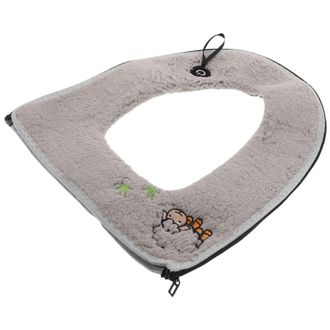 Lurrose Verdicktes Plüsch Toilettensitzkissen mit Reißverschluss und Griff Waschbarer Toilettensitzbezug Weiche Badezimmermatte für Universelle Wc Sitze