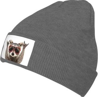 Generic Classique Bonnet dhiver Tricot&eacute;, Raton Laveur Rigolo, Chaud Chapeau dhiver Tricot&eacute;, Bonnet Hiver Chaud Tricot pour Cyclisme, Adultes, Ski