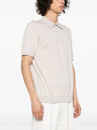 Eleventy Womens Fine-Ribbed Polo Shirt Beis Ss24 M
