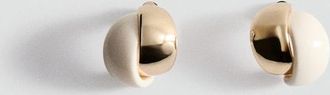 Mango Boucles doreilles r&eacute;sine combin&eacute;es beige - Femme - Taille unique - MANGO
