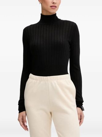 Colmar Gerippter Rollkragenpullover - Schwarz